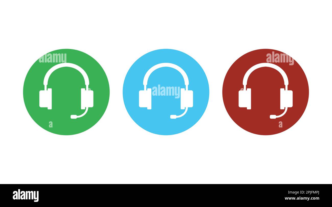 Headphones Icon Set. Vector isolated flat icon with headphones ... Headphones Icon Set. Vector isolated flat icon with headphones ...
