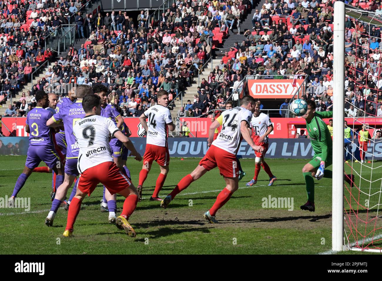 UTRECHT - Nick Viergever of FC Utrecht scores but his goal is ...