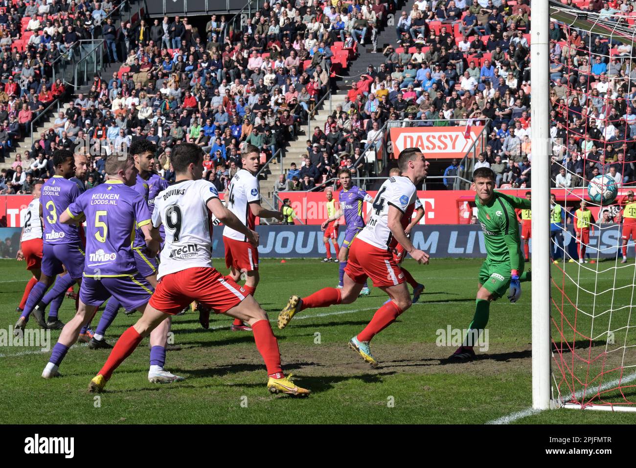 UTRECHT - Nick Viergever of FC Utrecht scores but his goal is ...