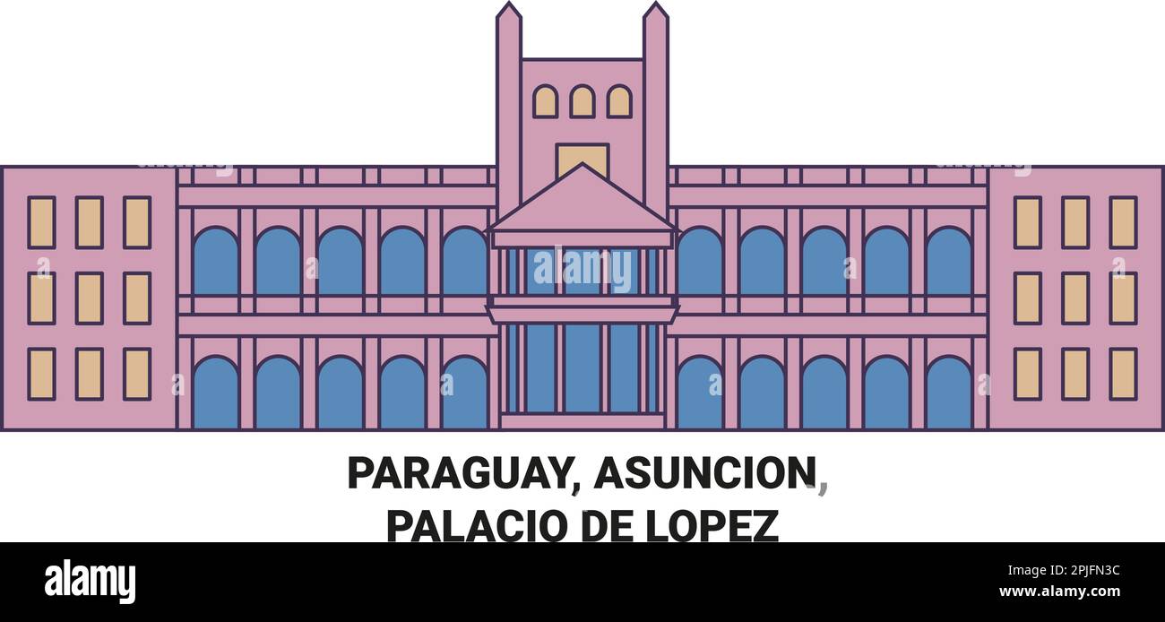 Paraguay, Asuncion, Palacio De Lopez travel landmark vector ...