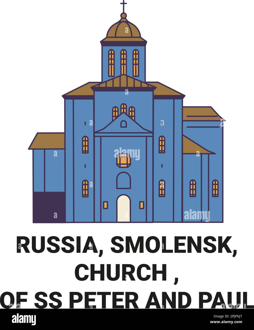 Russia, Smolensk, Church , Of Ss Peter And Paul travel landmark vector illustration Stock Vector ...
