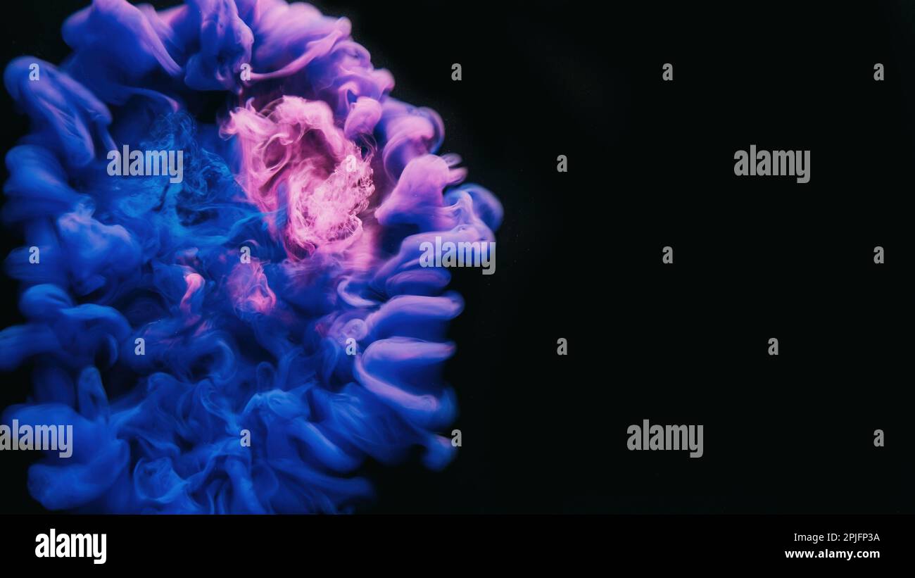 Fluid drop paint water pink blue color smoke cloud Stock Photo - Alamy