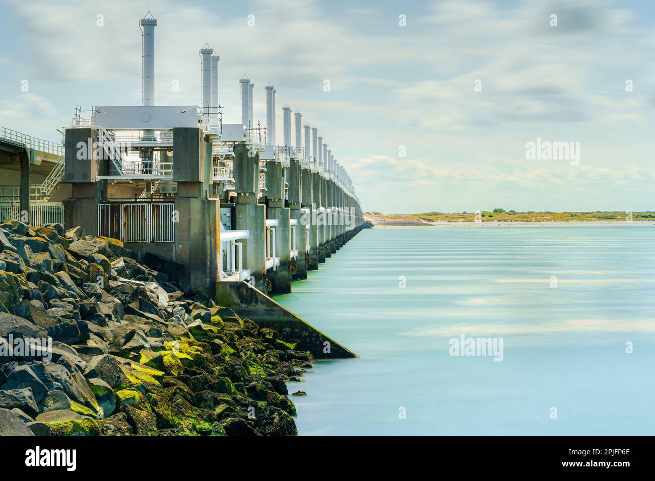 Eastern Scheldt storm surge barrier (Oosterscheldekering) in the Dutch ...