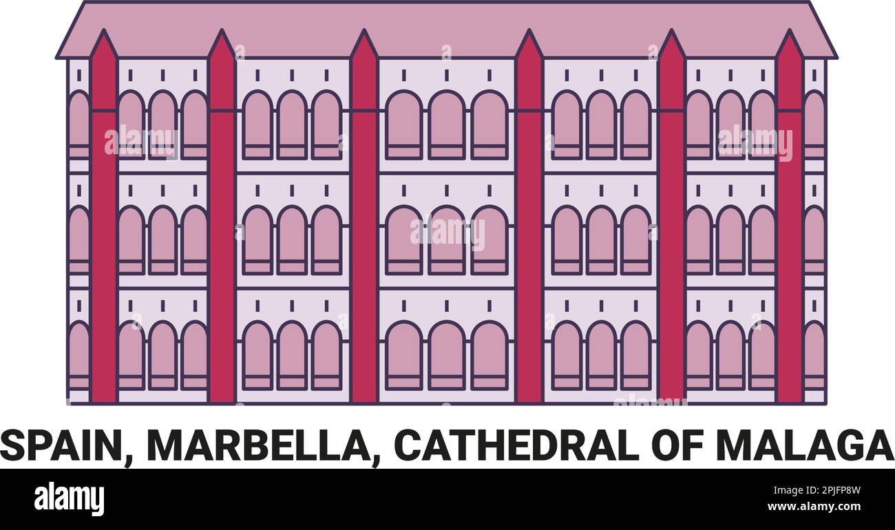 Spain, Marbella, Cathedral Of M, Laga travel landmark vector ...
