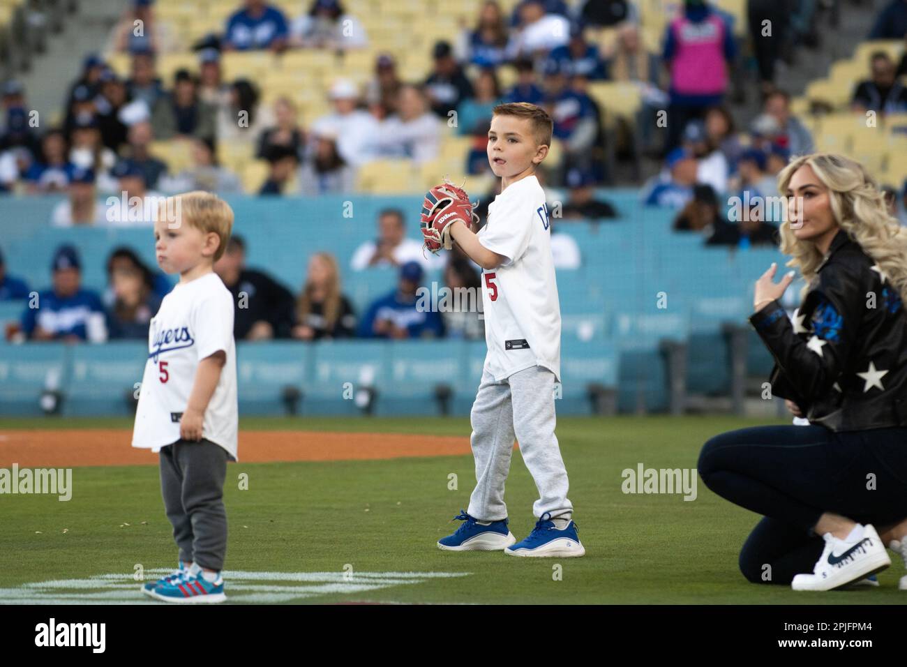 Chelsea, Charlie and Brandon Freeman before a Major League Baseball ...