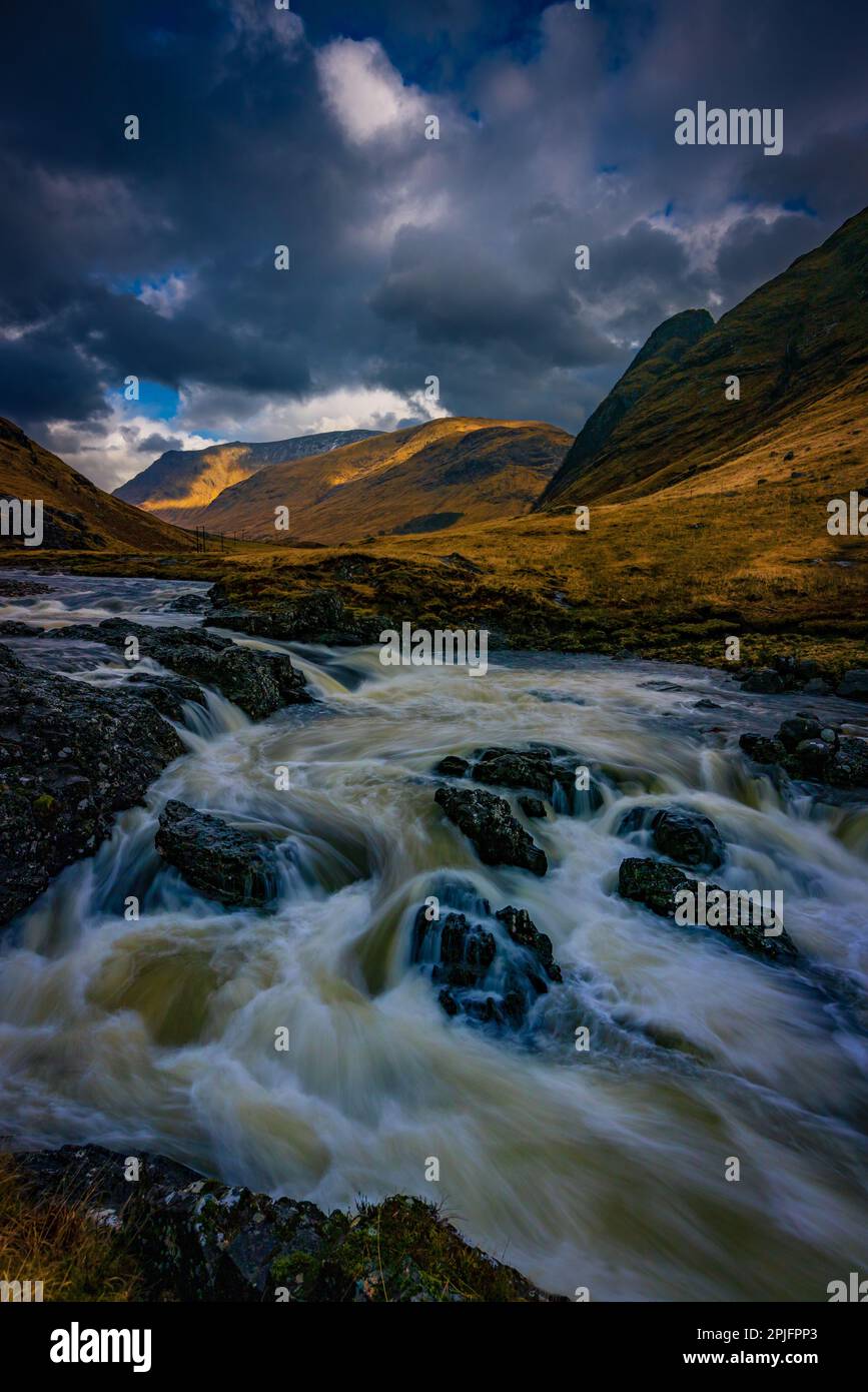 Glen Etive waterfall in the Highlands of Scotland Stock Photo - Alamy
