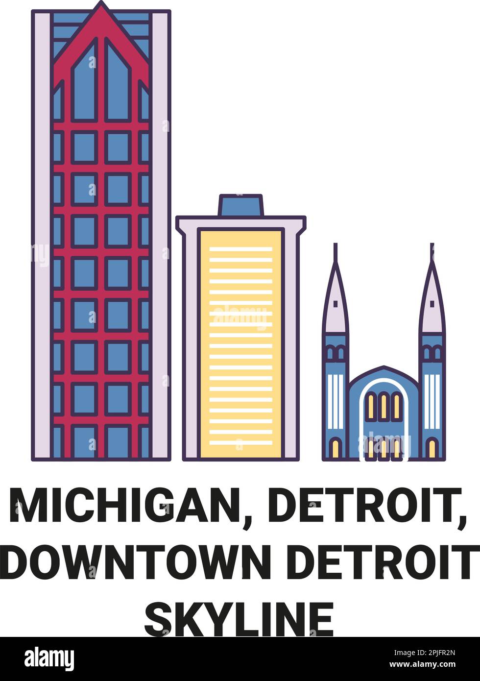 United States, Michigan, Detroit, Downtown Detroit Skyline travel ...