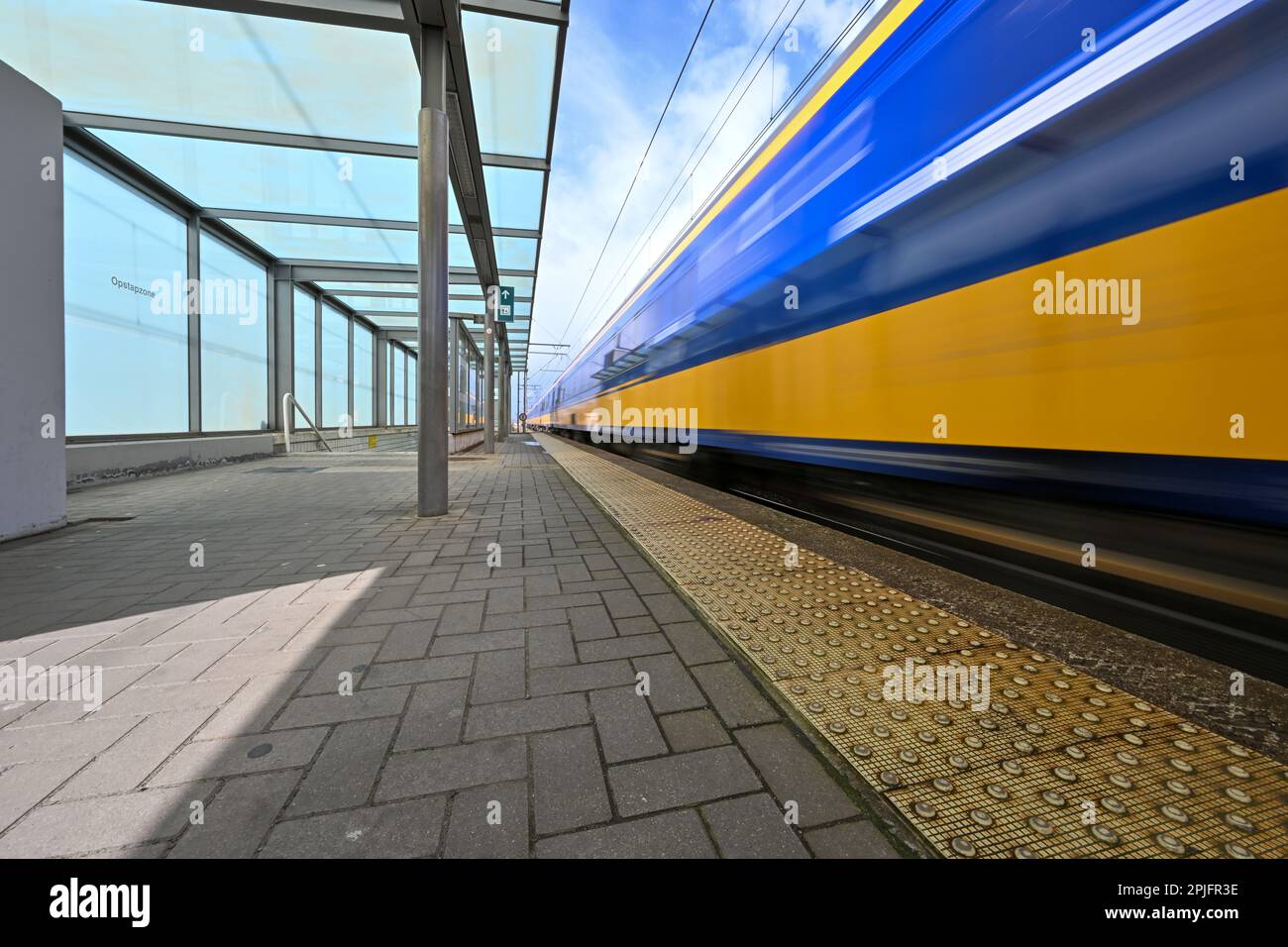 illustration picture of a NMBS - SNCB Train passing by in Zaventem ...