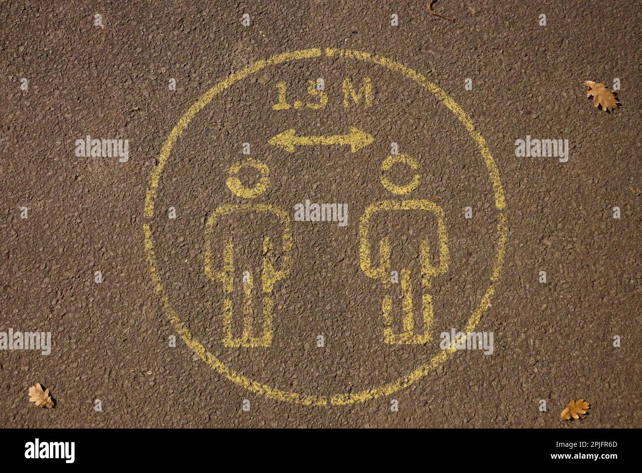 Sign reminding to keep 1.5 meter distance; social distancing during ...