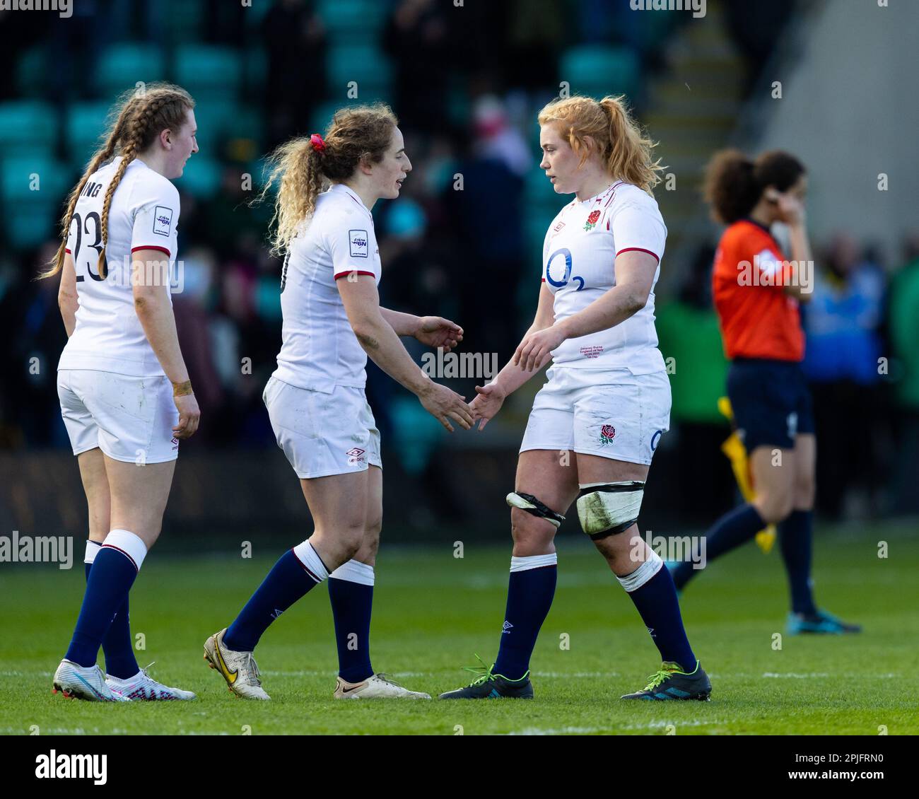 Abby Dow of England Women and Delaney Burns, making her debut for ...
