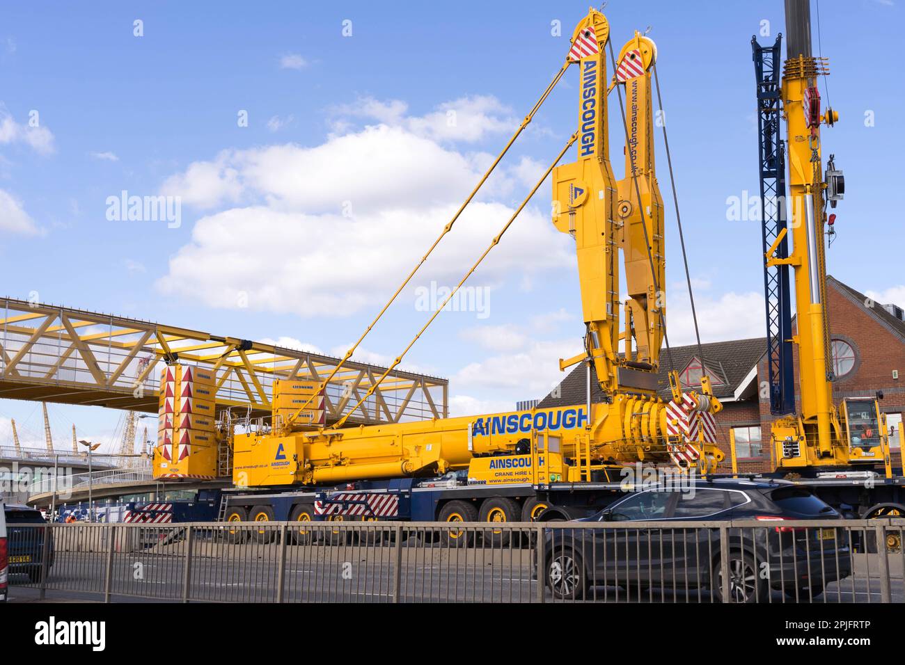 London UK, 2nd April 2023.A new cycling and walking footbridge is being ...