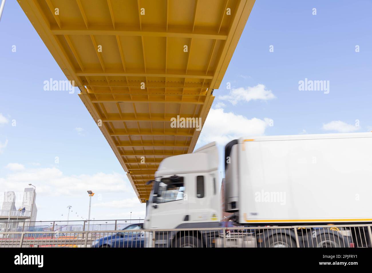 London UK, 2nd April 2023.A new cycling and walking footbridge is being ...