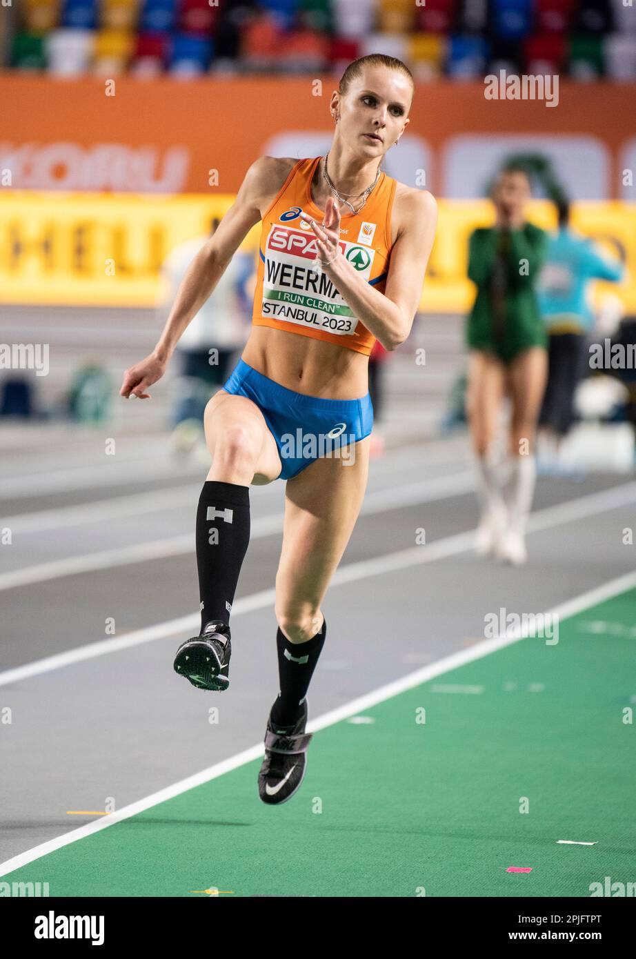 Britt Weerman of the Netherlands competing in the high jump women ...