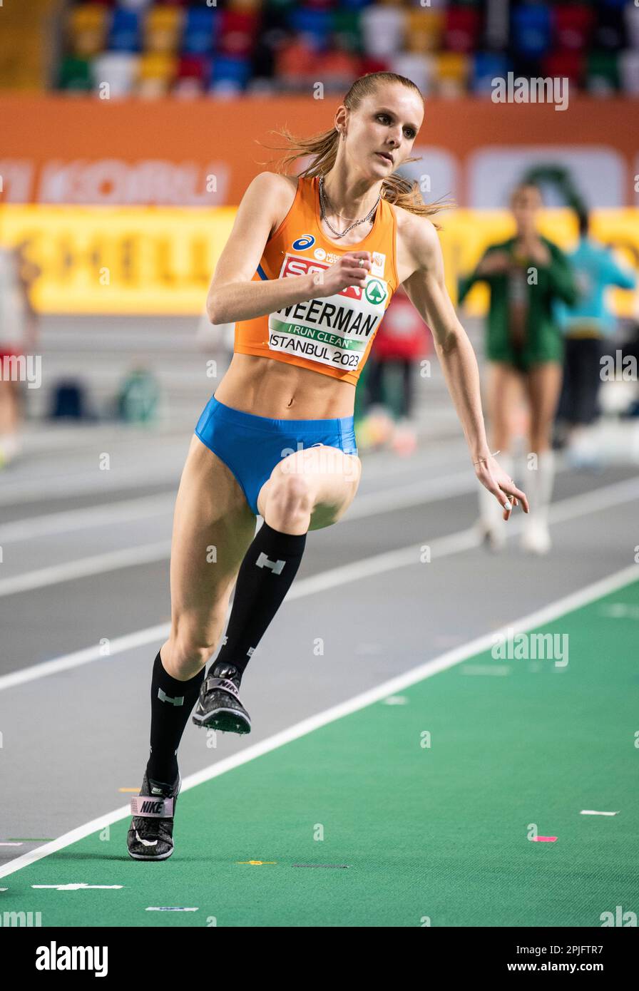 Britt Weerman of the Netherlands competing in the high jump women ...