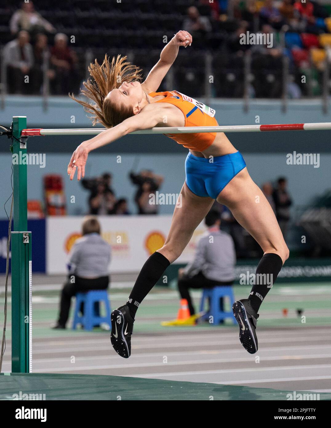 Britt Weerman of the Netherlands competing in the high jump women ...