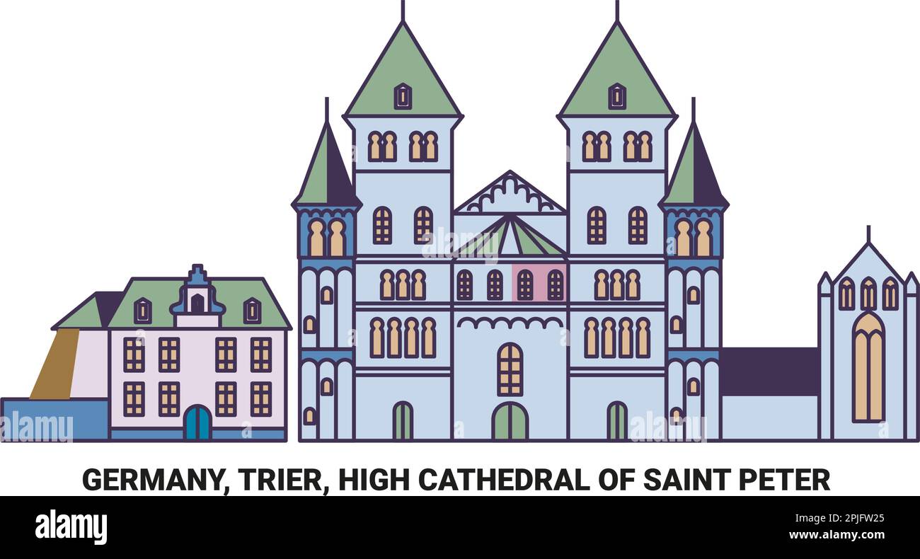 Germany, Trier, High Cathedral Of Saint Peter travel landmark vector ...