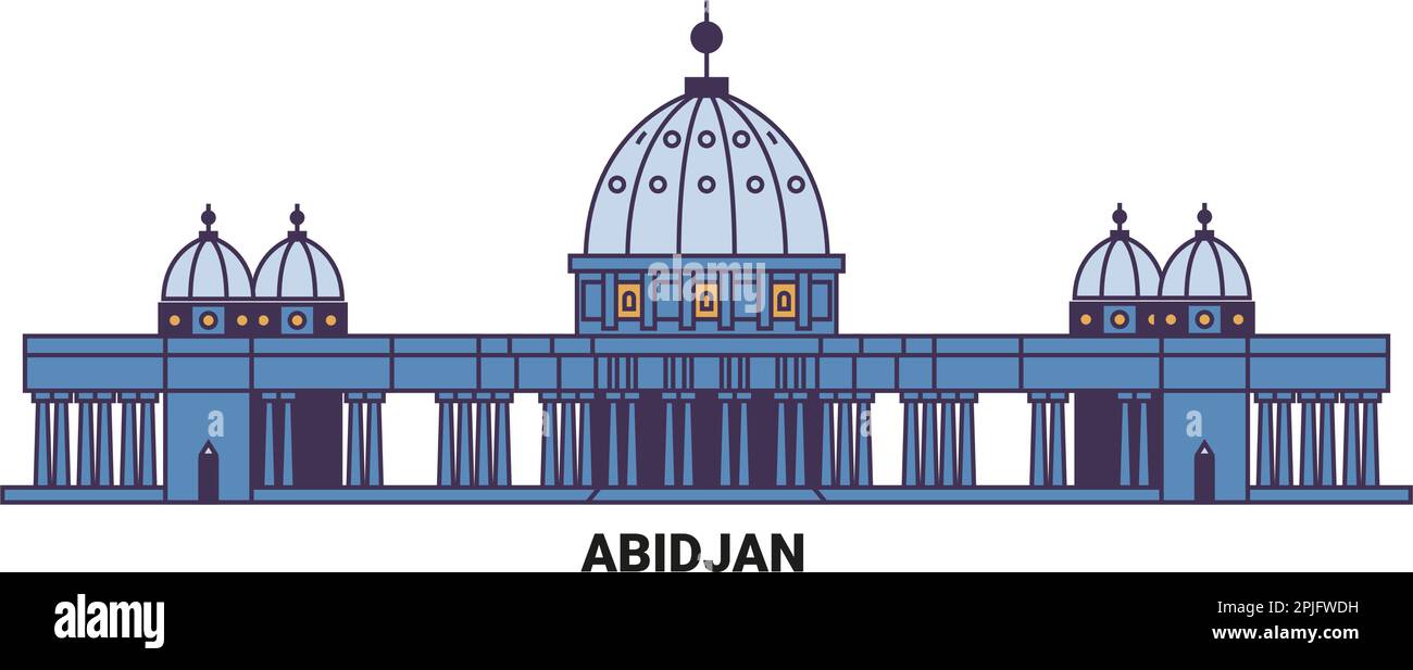 Cote D'ivoire, Abidjan travel landmark vector illustration Stock Vector ...