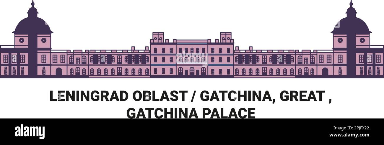 Russia, Gatchina, Great , Gatchina Palace travel landmark vector ...