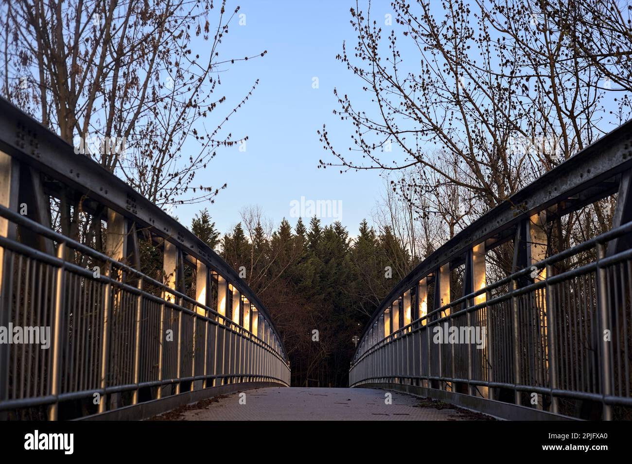 Tall iron bridge in lake hi-res stock photography and images - Alamy
