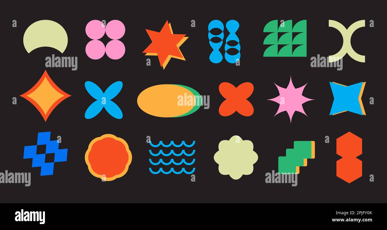 Retro abstract geometric shapes collection Stock Vector Image & Art - Alamy