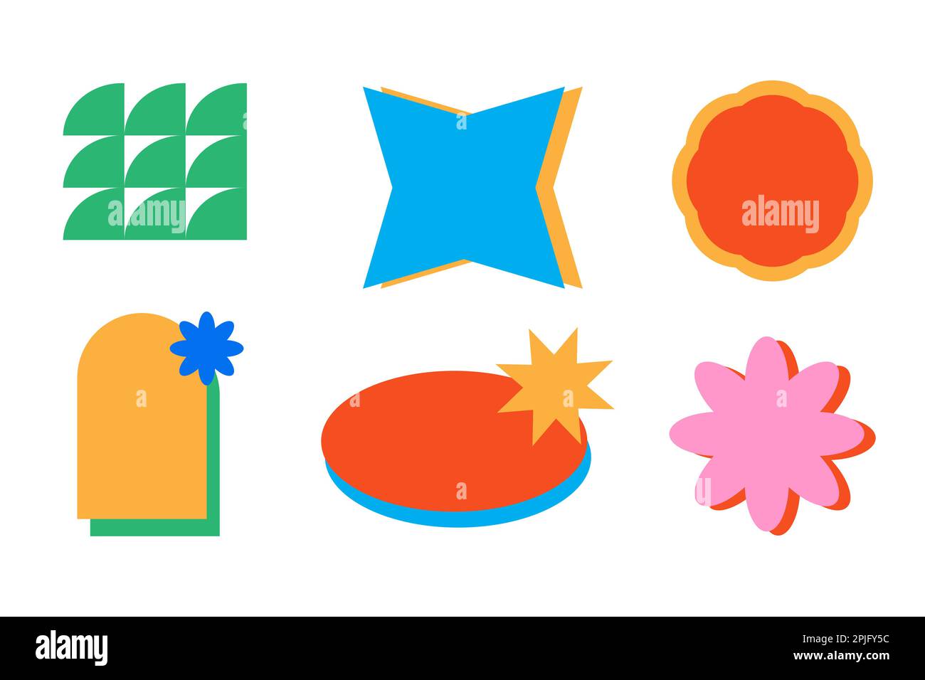 Retro abstract geometric frames shapes collection Stock Vector Image ...