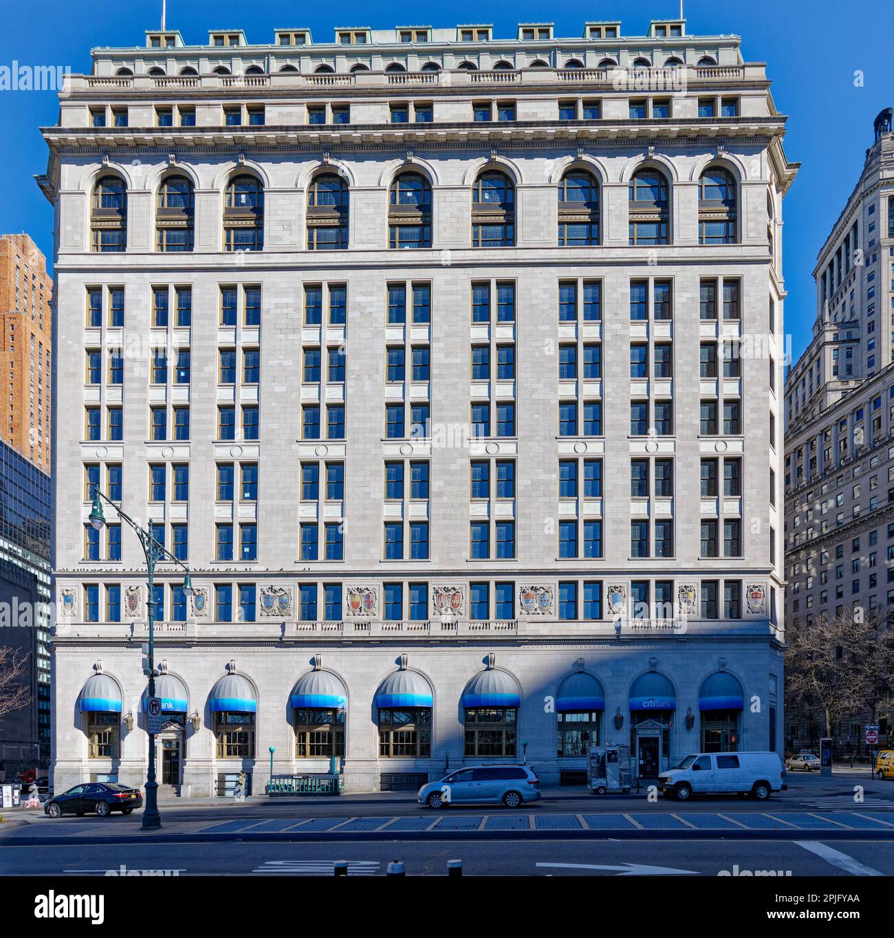 One Broadway, once the anchor of Steamship Row, is a white limestone ...