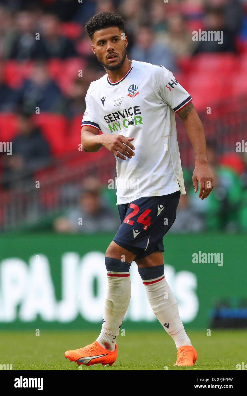 London, UK. 02nd Apr, 2023. Elias Kachunga #24 of Bolton Wanderers ...
