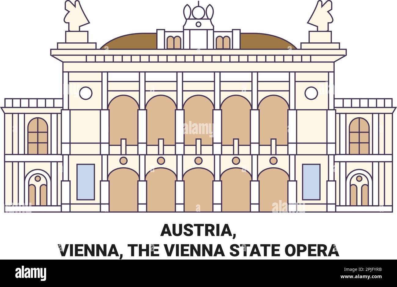 Austria, Vienna, The Vienna State Opera travel landmark vector illustration Stock Vector Image ...
