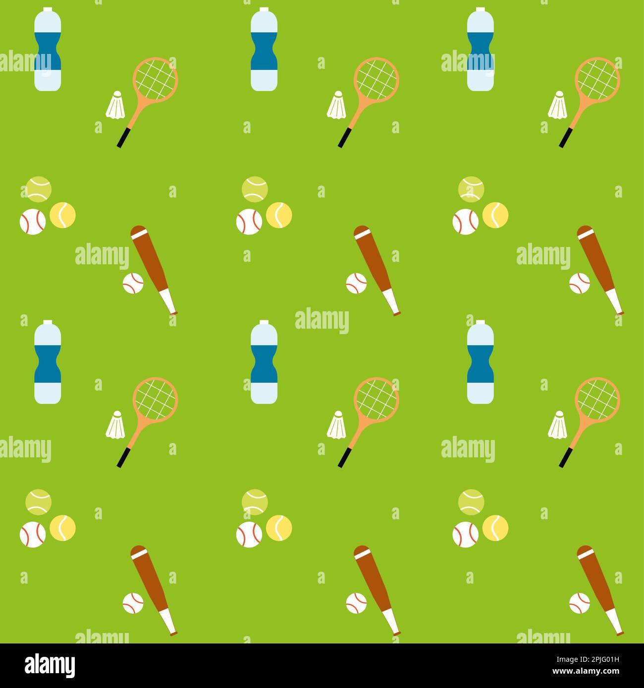 Seamless pattern with different sport equipment vector activity game hi ...
