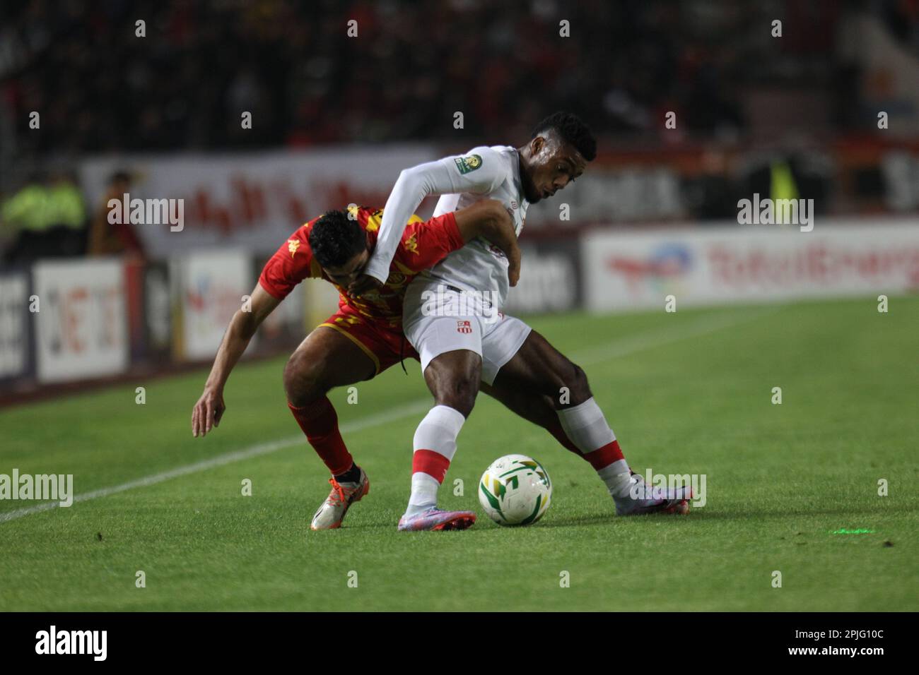 Rades, Tunis, Tunisia. 2nd Apr, 2023. Mohamed Aly Yacoubi of EST and ...