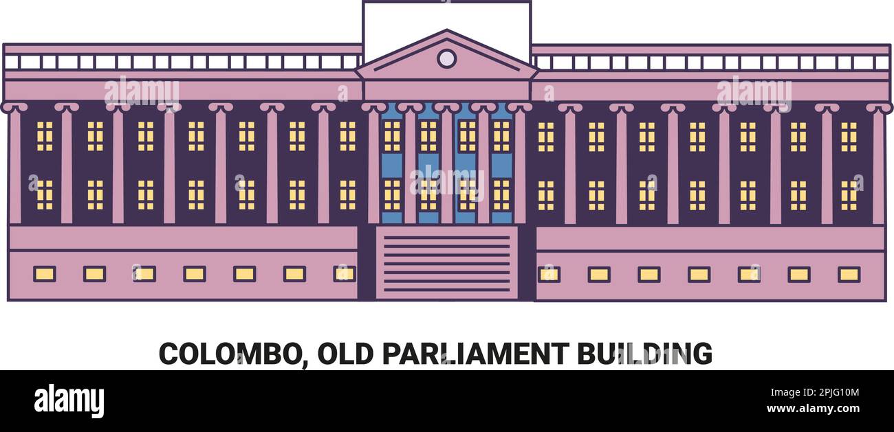 Sri Lanka, Colombo, Old Parliament Building, travel landmark vector ...
