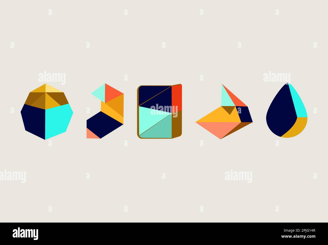 Bauhaus elements. Minimalist geometric brutal shapes.Colorful basic ...