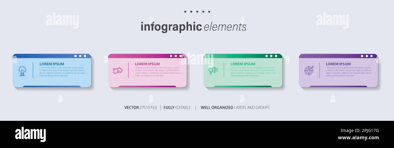 Business data visualization. Process chart. Abstract elements of graph ...