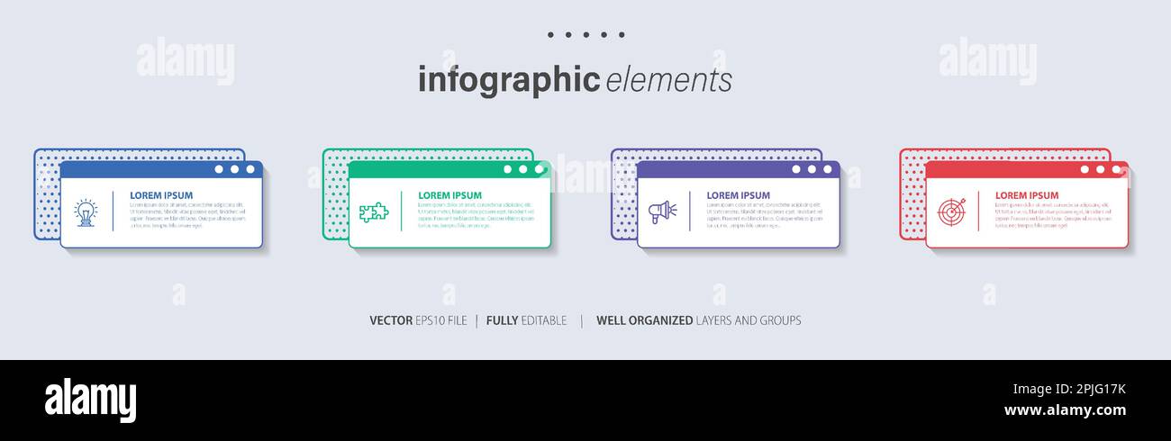 Business data visualization. Process chart. Abstract elements of graph ...