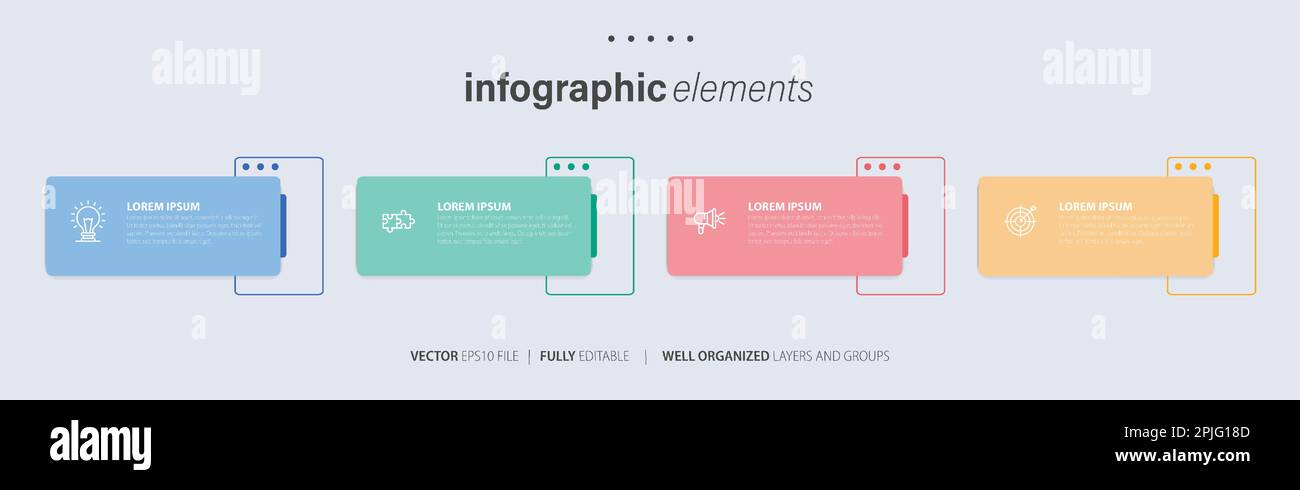 Business data visualization. Process chart. Abstract elements of graph ...