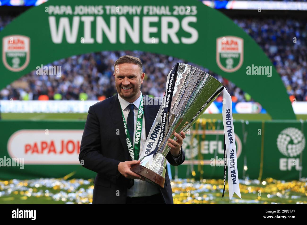 London, UK. 02nd Apr, 2023. Bolton Wanderers manager, Ian Evatt posing ...