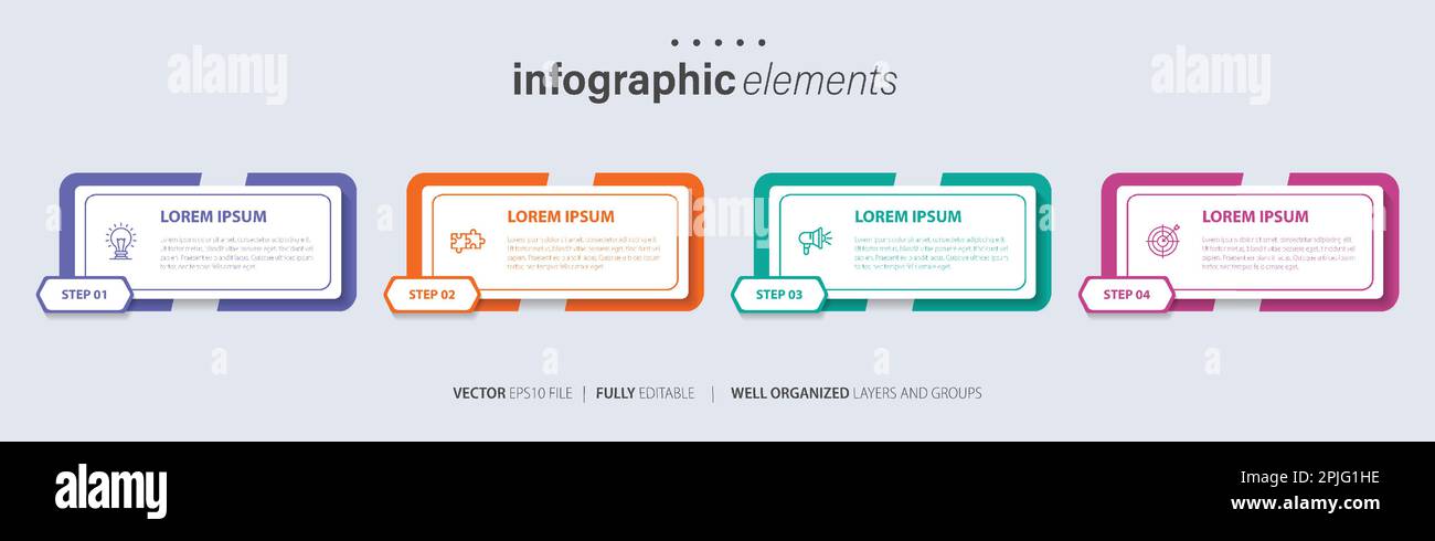 Business data visualization. Process chart. Abstract elements of graph ...