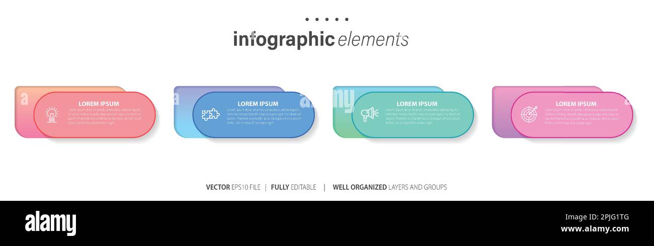 Business data visualization. Process chart. Abstract elements of graph ...