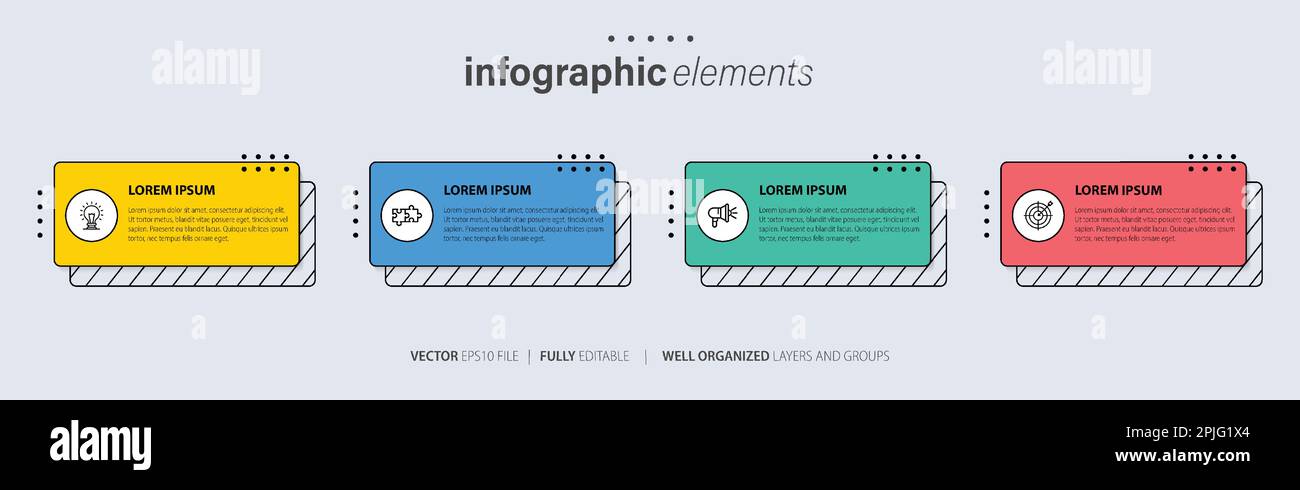 Business data visualization. Process chart. Abstract elements of graph ...