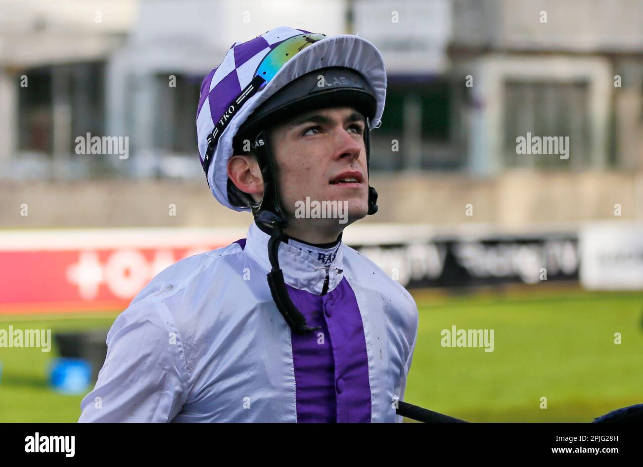 Luke McAteer leaves the parade ring after winning the The Sunday 7th ...