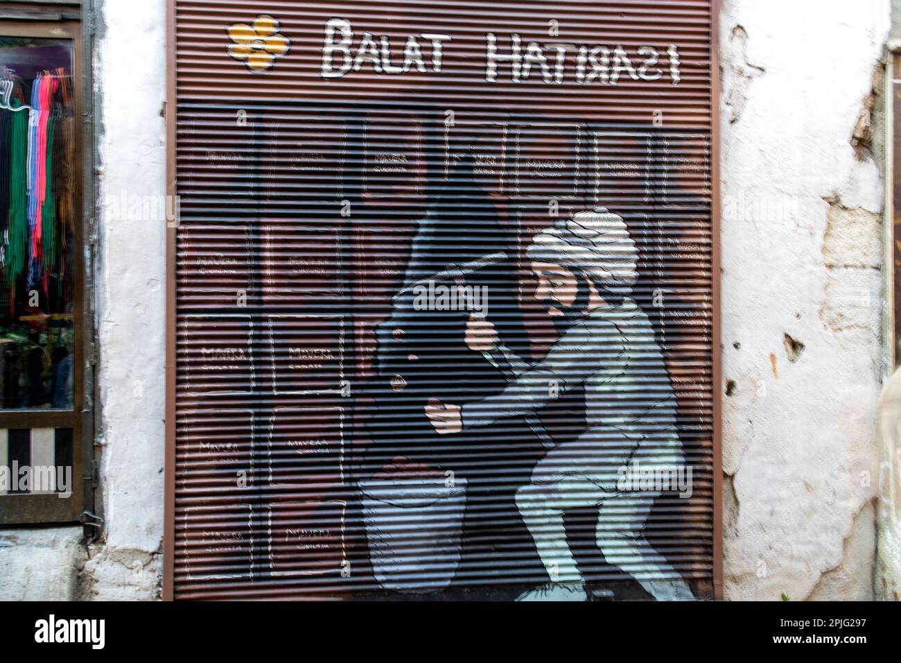 ISTANBUL, TURKEY - January 15, 2023 ; Street art graffiti on the wall ...