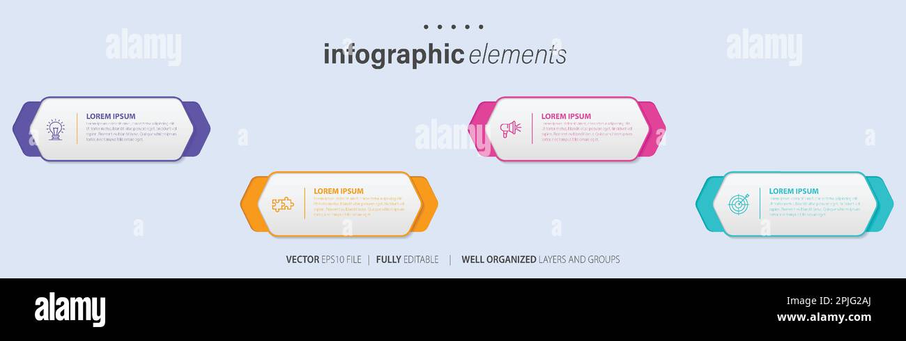Vector Infographic label design template with icons and 4 options or ...