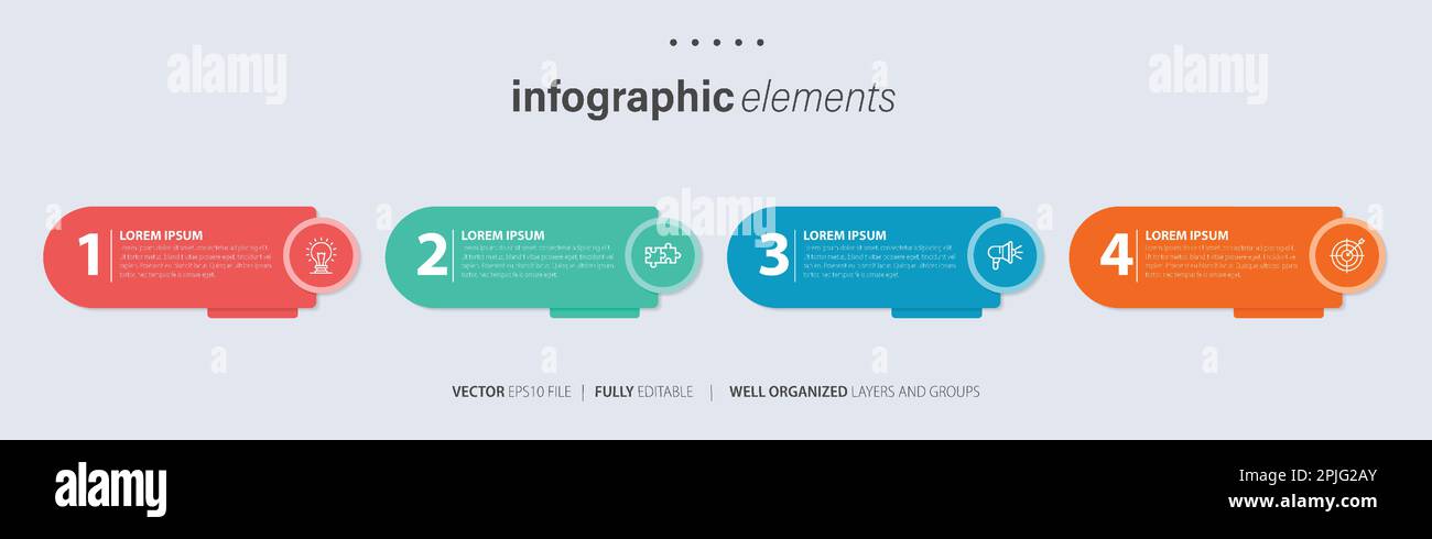 Vector Infographic label design template with icons and 4 options or ...
