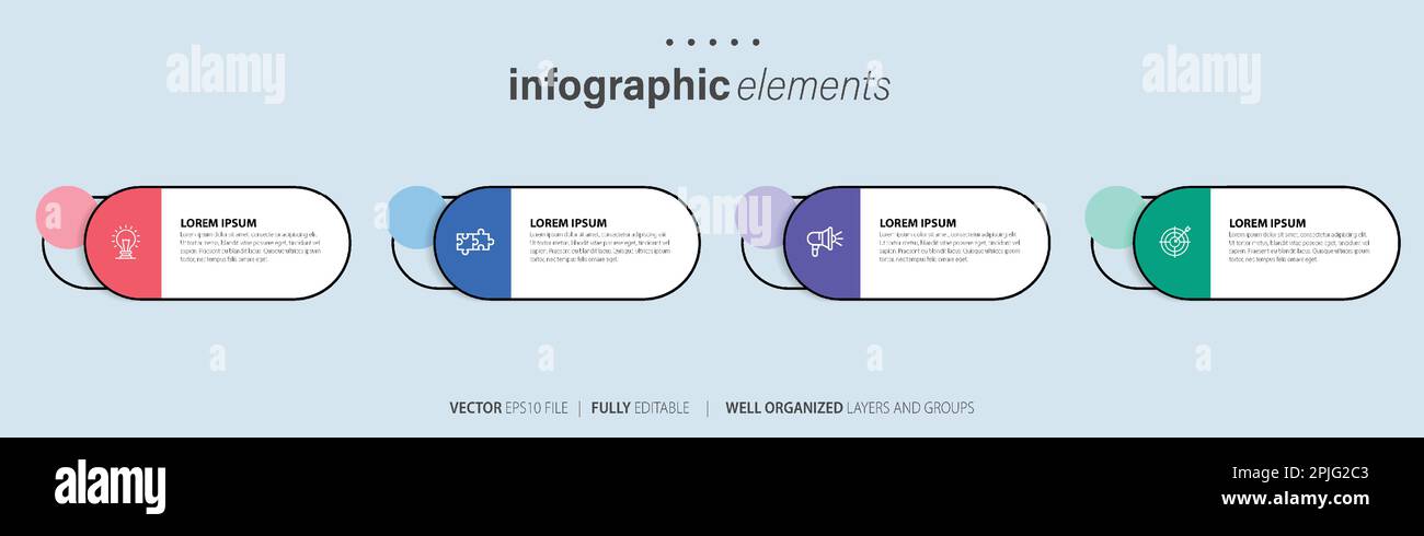 Vector Infographic label design template with icons and 4 options or ...
