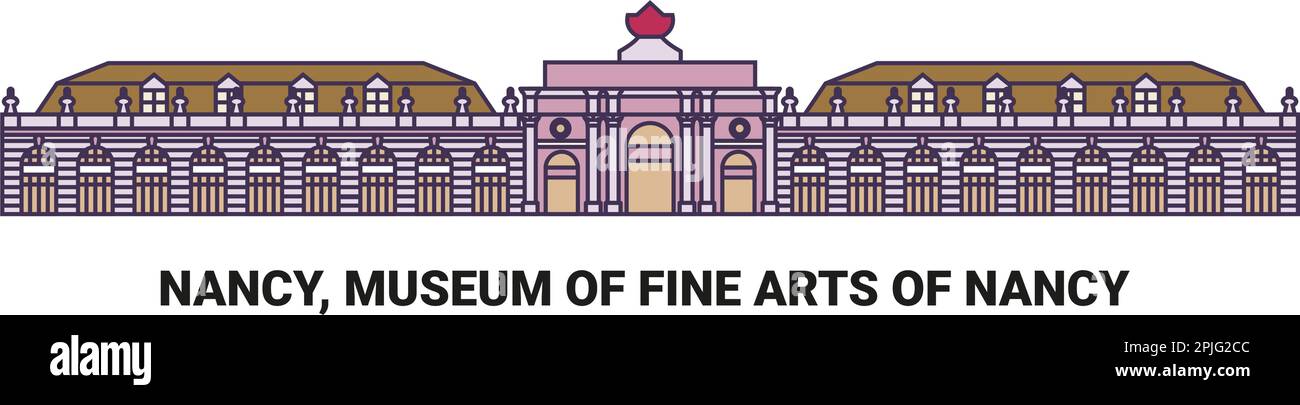 France, Nancy, Museum Of Fine Arts Of Nancy, travel landmark vector ...