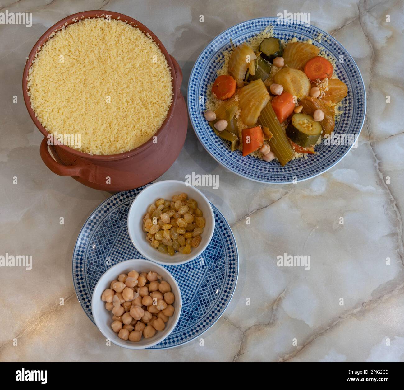 Tunisian dishe culinary Still Life. Vegetarian Couscous Stock Photo - Alamy