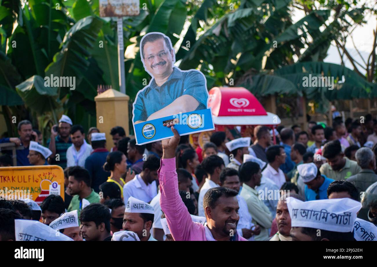 Guwahati, India. 02nd Apr, 2023. GUWAHATI, INDIA - APRIL 2: Supporter ...