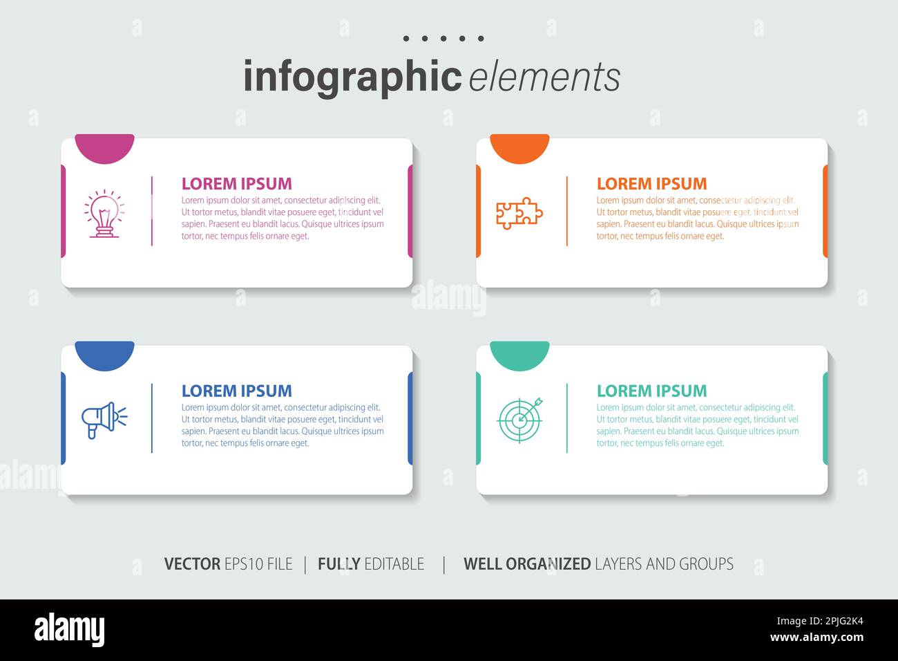 Vector Infographic label design template with icons and 4 options or ...