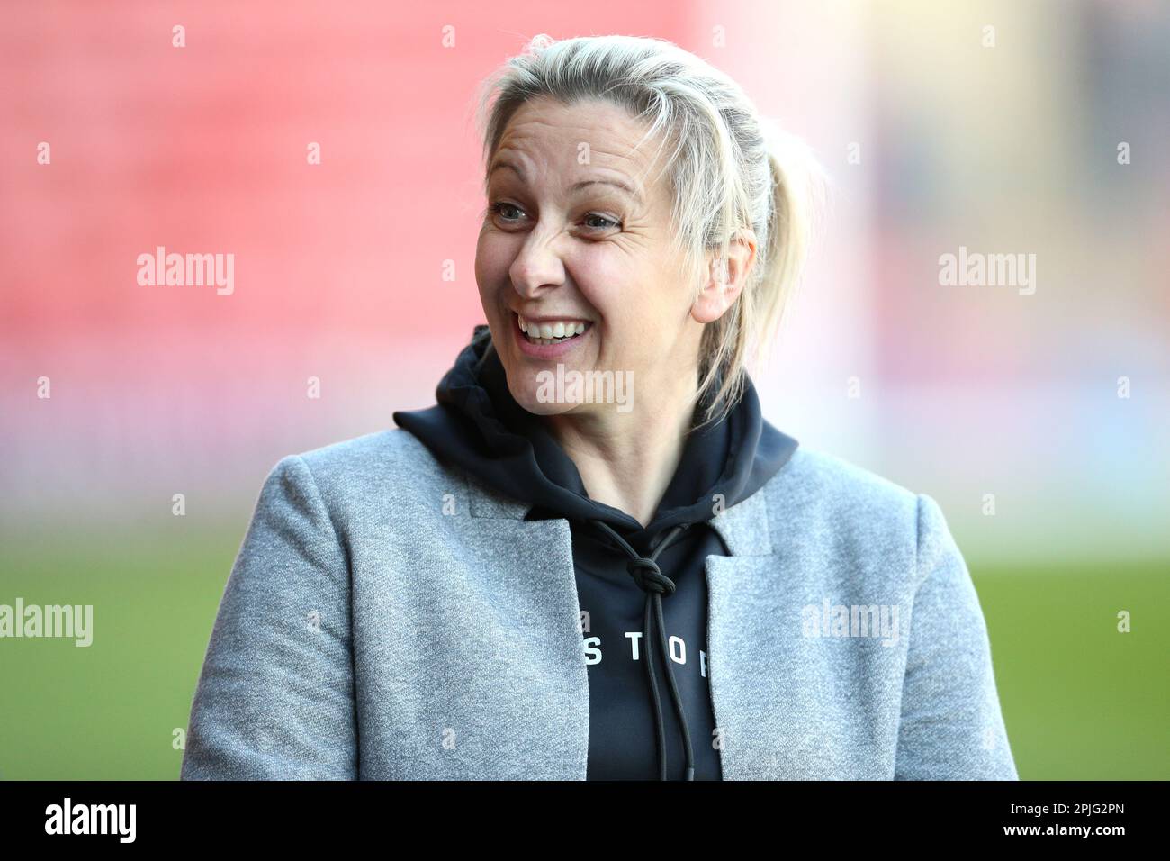 Aston Villa manager Carla Ward before the Barclays Women's Super League ...