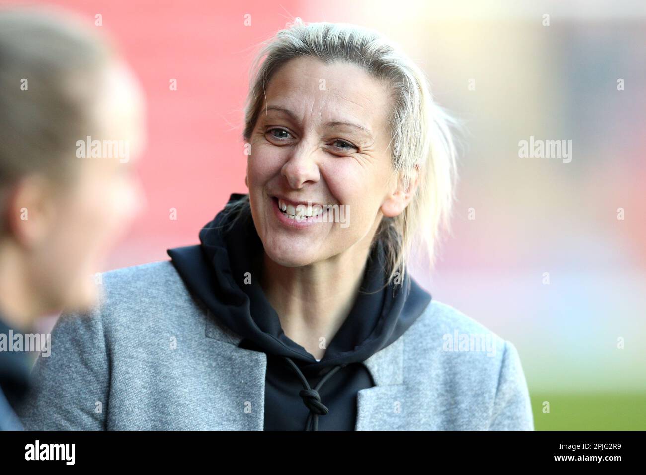 Aston Villa manager Carla Ward before the Barclays Women's Super League ...